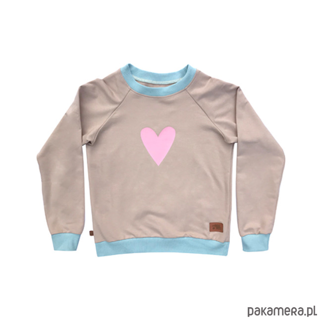 Bluza raglan krem heart - Pakamera.pl