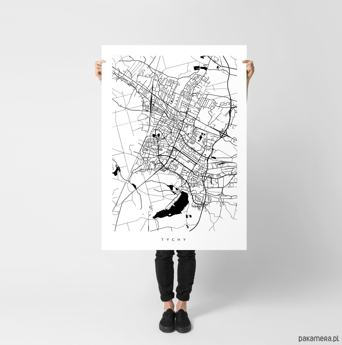 Tychy - mapa Tychów - plakat z mapą - Archiwum - Pakamera.pl