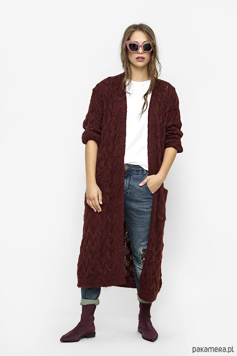Kardigan Lukrecja Bordo - Pakamera.pl