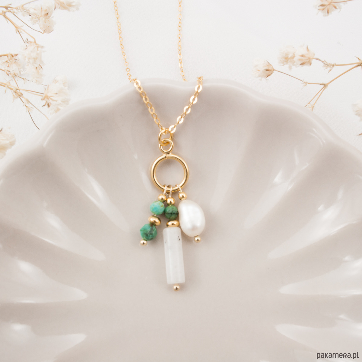 Turkus Grudzień - Naszyjnik kamienie naturalne - Pakamera.pl