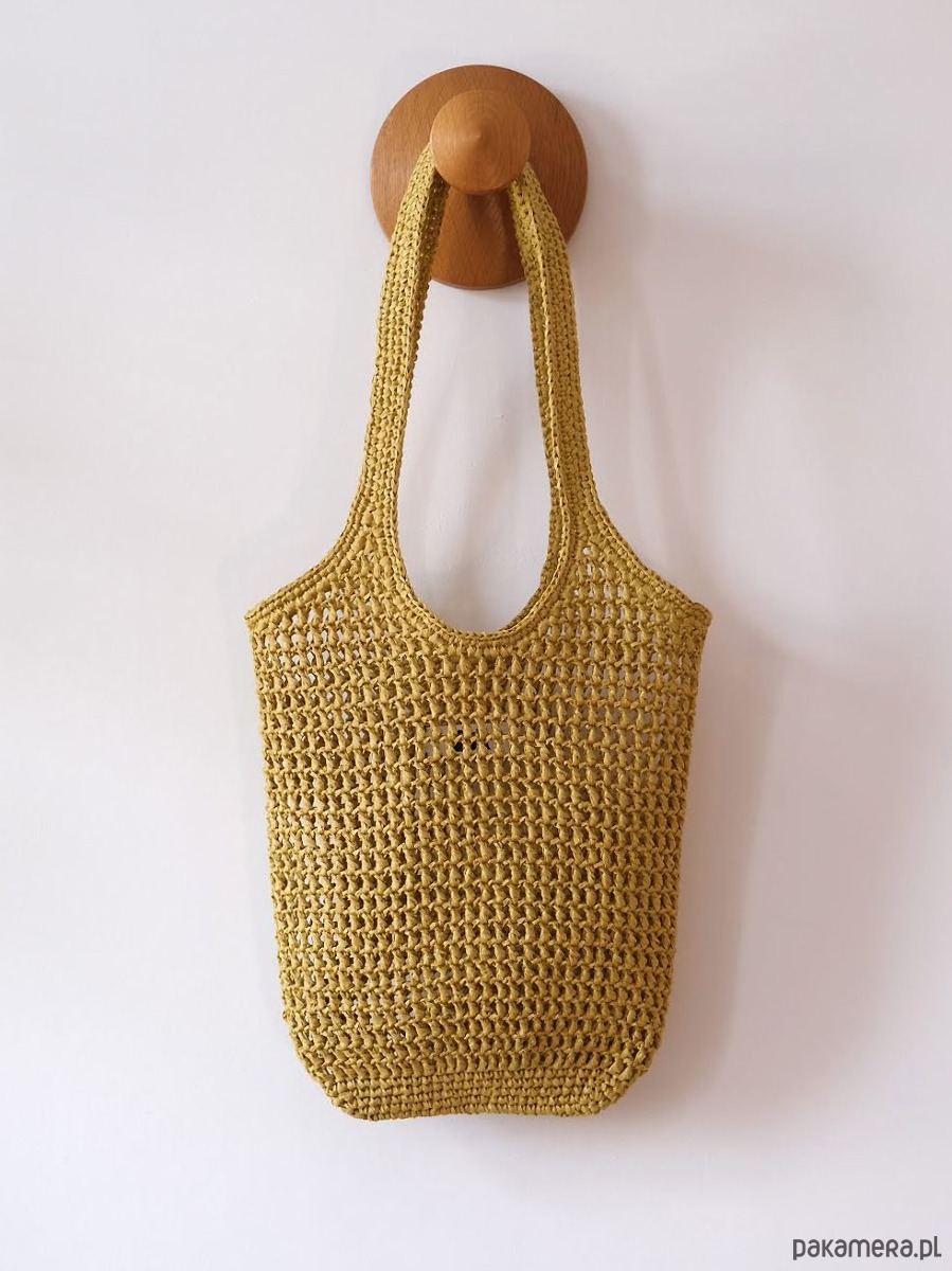 Szydełkowa torba z rafii - Pakamera.pl
