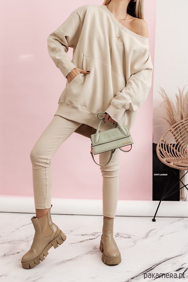 Bluza typu kangur BEIGE OCEAN - Pakamera.pl