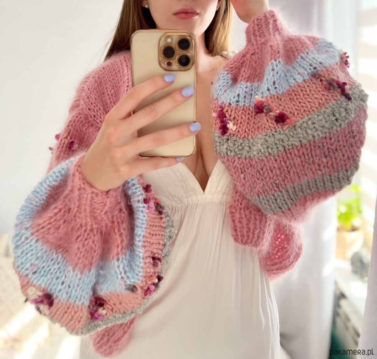 Kardigan różowy moherowy 3265404 - Pakamera.pl