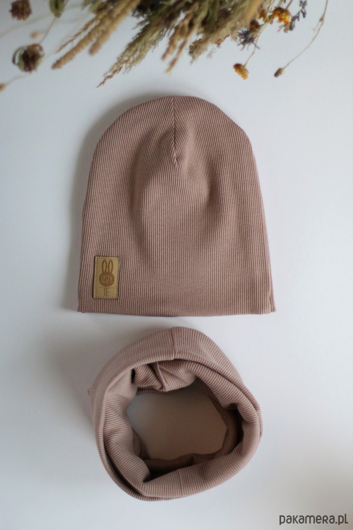 Komplet Czapka i Komin Wrzosowy USZYTEK - Pakamera.pl