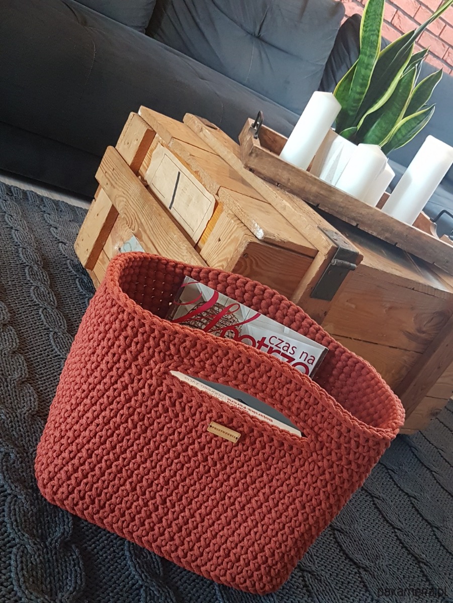 Kosz gazetownik Scandi ze sznurka bawełnianego - Archiwum - Pakamera.pl