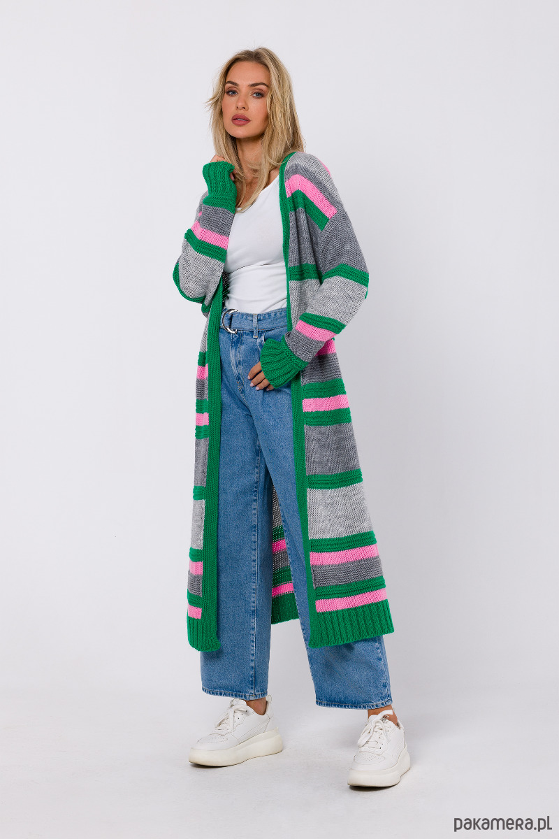 Kardigan w paski-model 1(M-774) - Pakamera.pl