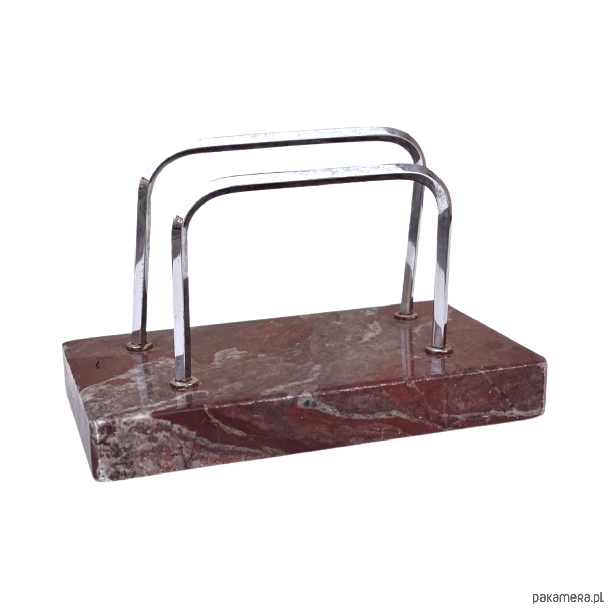 Listownik stojak na listy art deco Polska, lata 30. marmur chrom ...