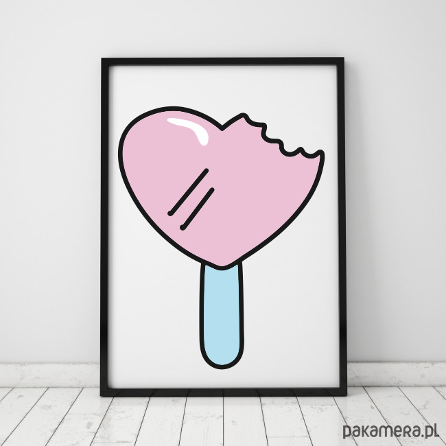 PLAKAT, OBRAZEK DO POKOJU DZIECKA LÓD SERCE a4 - Pakamera.pl