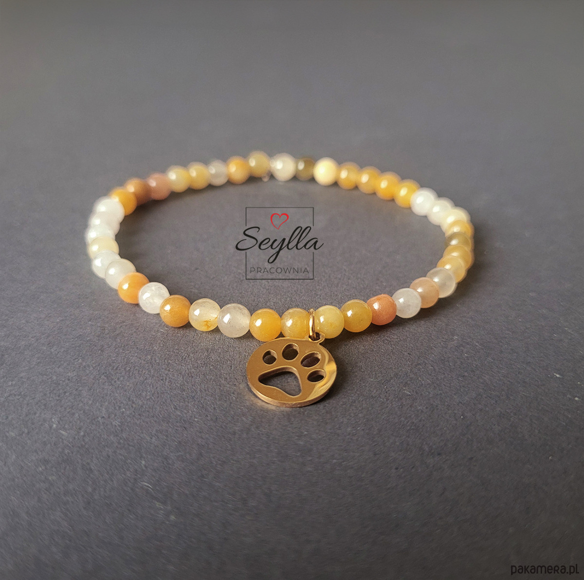 Bransoletka szczęścia z łapką psa/ kota - Pakamera.pl