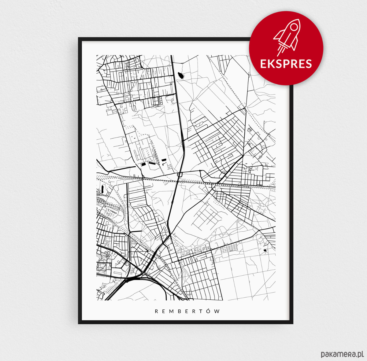 Plakat EKSPRES - Rembertów - mapa dzielnicy - Archiwum - Pakamera.pl
