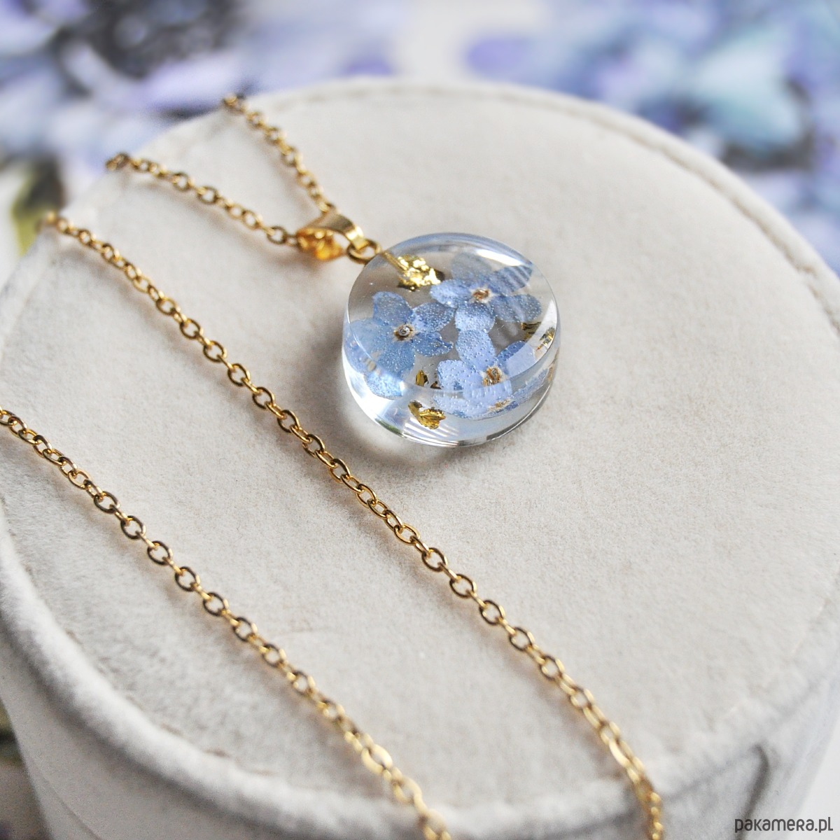 Naszyjnik z niezapominajkami, prezent dla kobiety 3701142 - Pakamera.pl