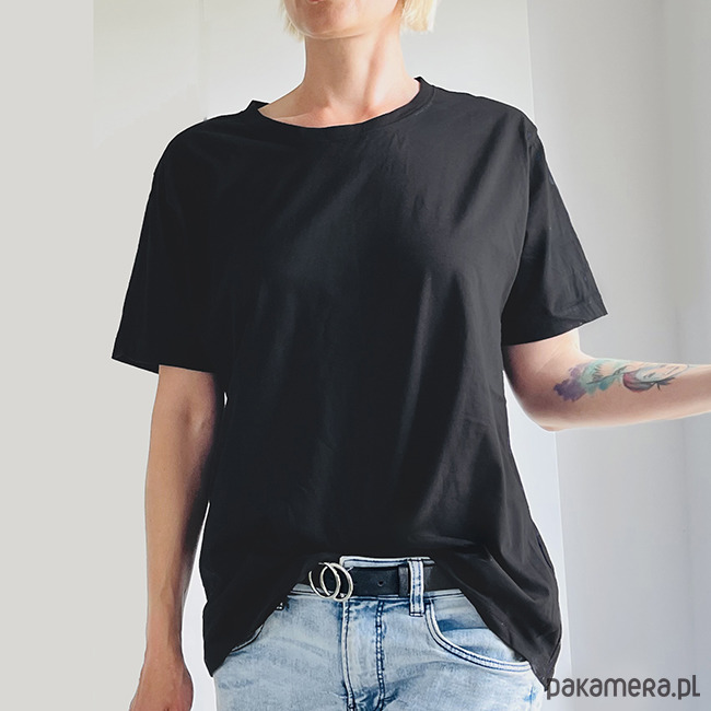 Basic lu ny tshirt oversize Czarny 3861874 Pakamera.pl