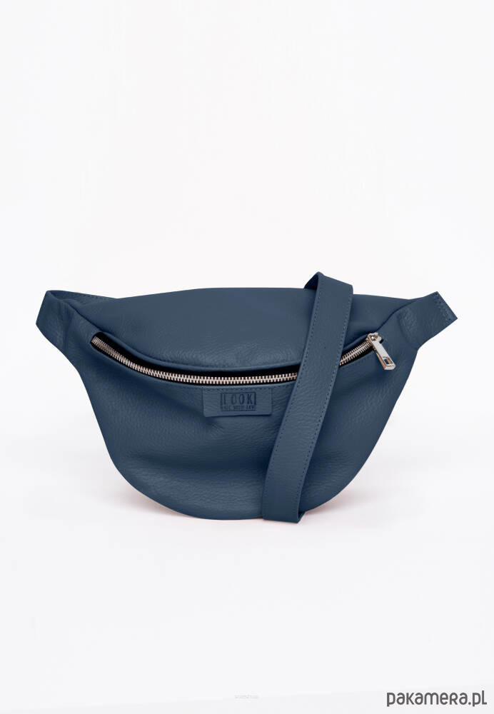 Nerka skórzana, mała Kity Look 546 granat - Pakamera.pl