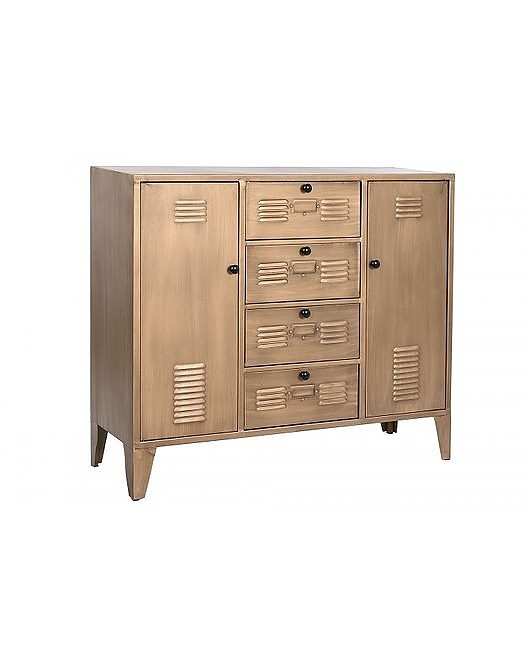 Komoda Metalowa Komoda Mosiężno Złota Loft 3681793 - Pakamera.pl