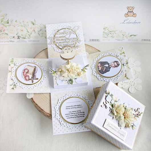 Exploding box komunijny kartka na komunię "Story" GOTOWY - Pakamera.pl