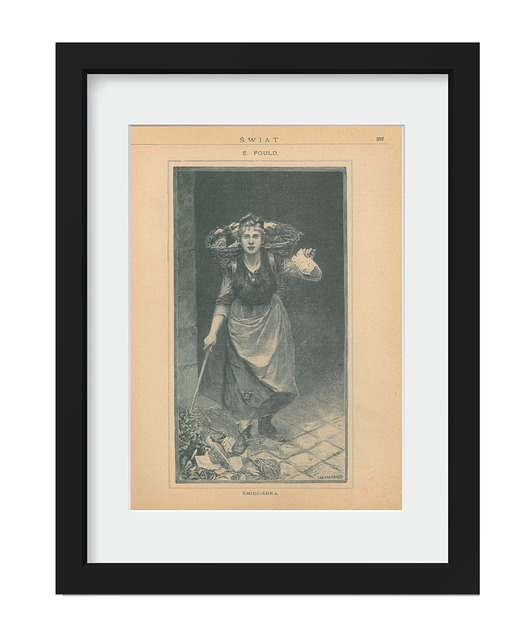 Oprawiona ilustracja Śmieciarka autorstwa E.Fould z 1893 roku - Pakamera.pl