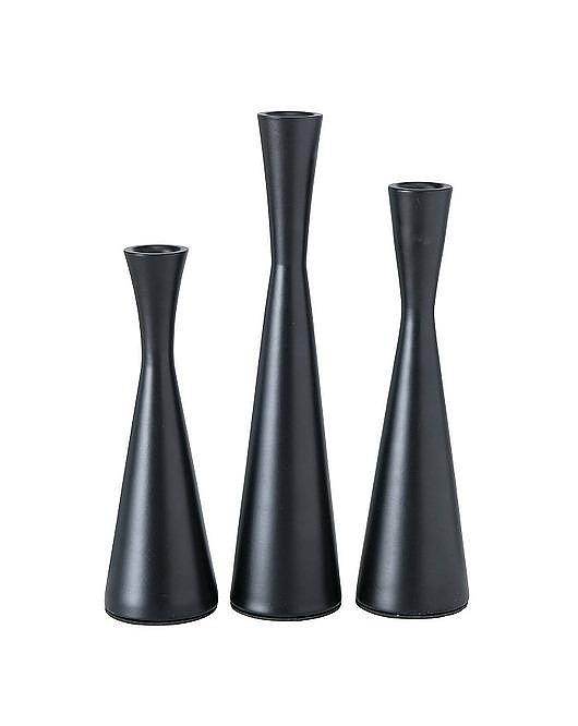 Świecznik Metalowy 3 szt. Komplet Świeczników Black 3805958 - Pakamera.pl